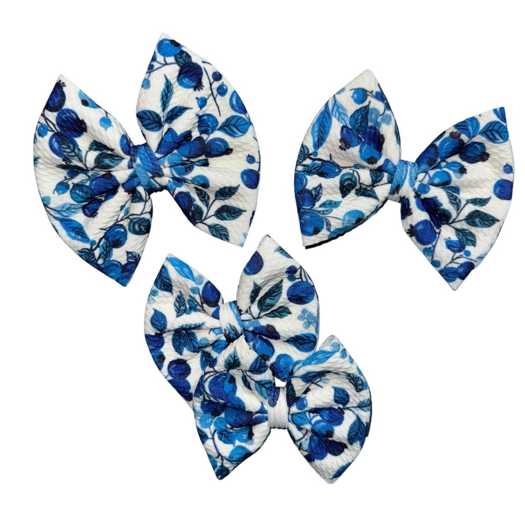 Blueberry Bliss - Bow on Nylon | Bow on Clip | Piggies | Newborn Bow ...
