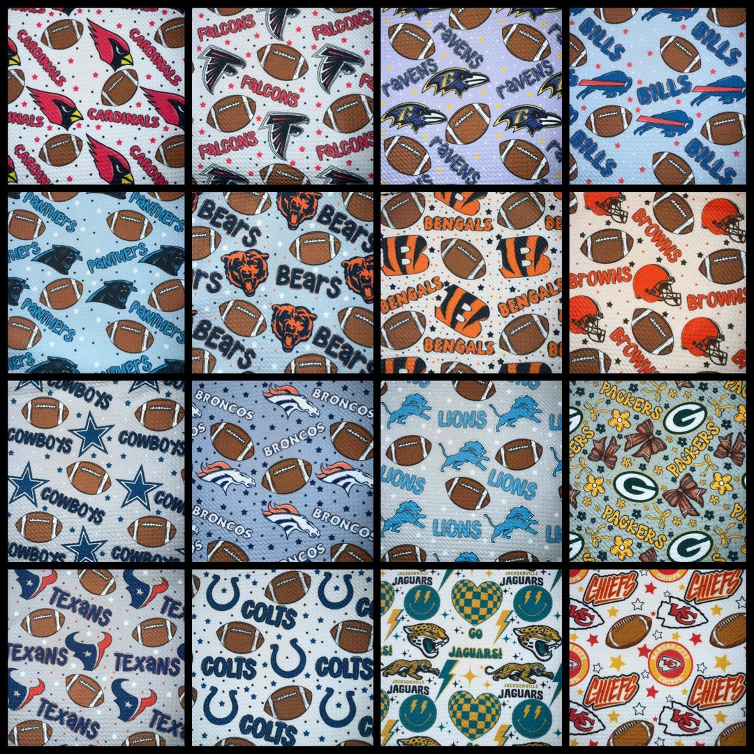 Football Inspired Teams - Bow on Nylon | Bow on Clip | Piggies ...