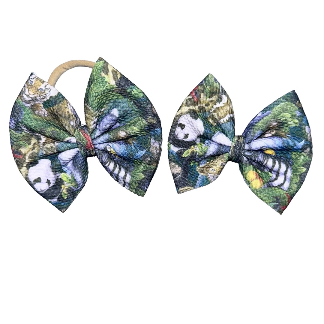 Zoo Animals - Bow on Nylon | Bow on Clip | Piggies | Newborn Bow | Baby ...