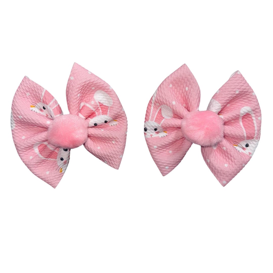 Pink Bunny Nose - Bow on Nylon | Bow on Clip | Piggies | Newborn Bow ...