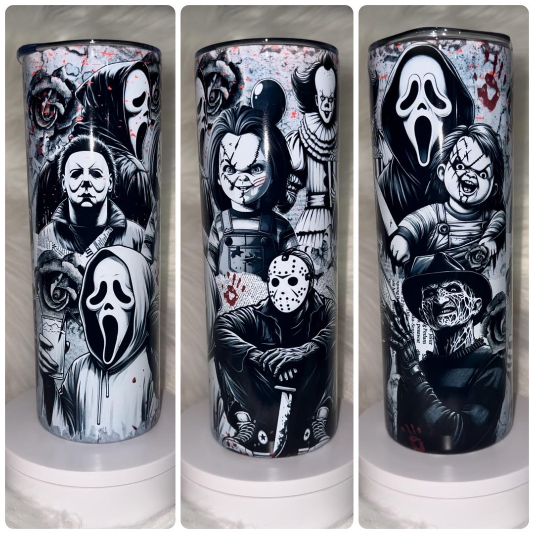 Horror Mashup Tumbler | 20oz. Skinny Tumbler | Sublimation Tumber ...
