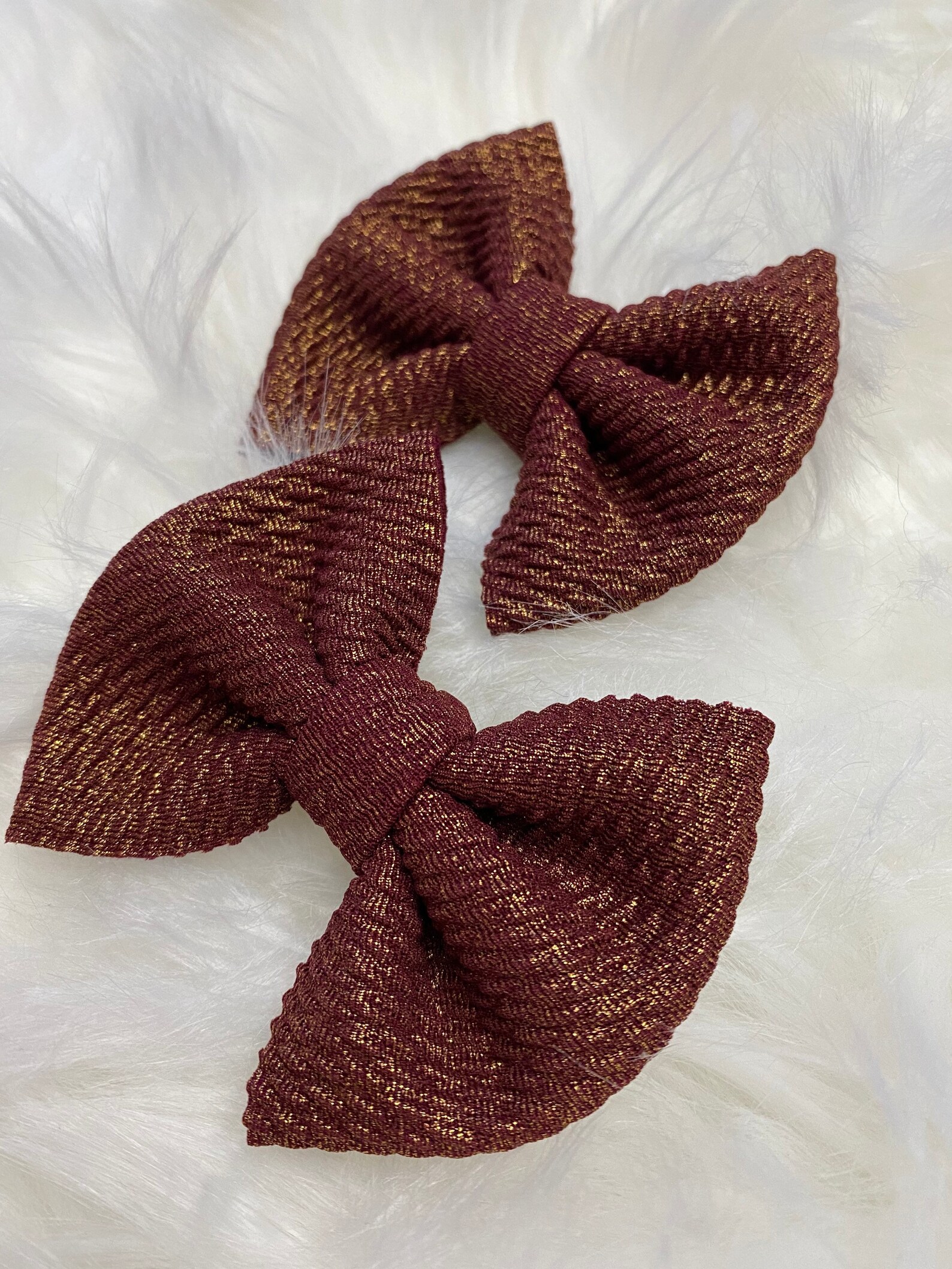 Maroon Shimmer Bows, Bow on Nylon, Clips, Piggies, Big Bows - Etsy
