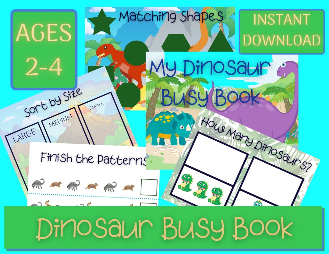 Toddler Dinosaurs Busy Book Printable Download - Etsy