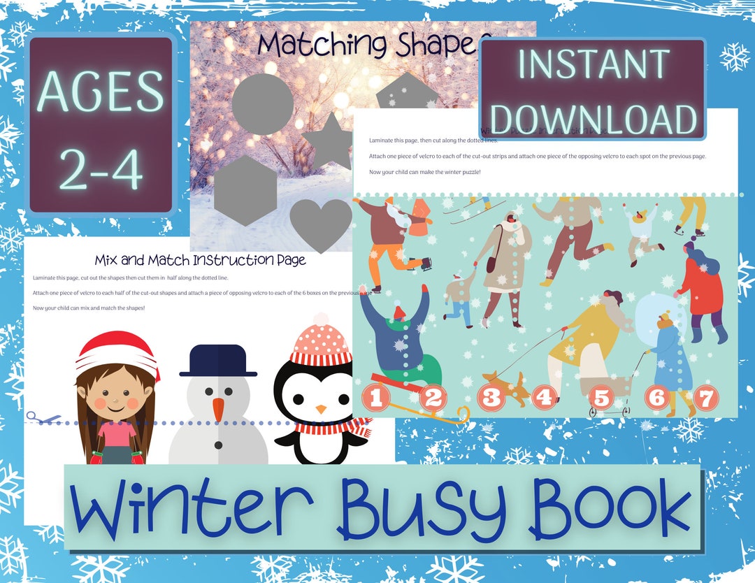 Toddler Winter Busy Book Printable Download - Etsy