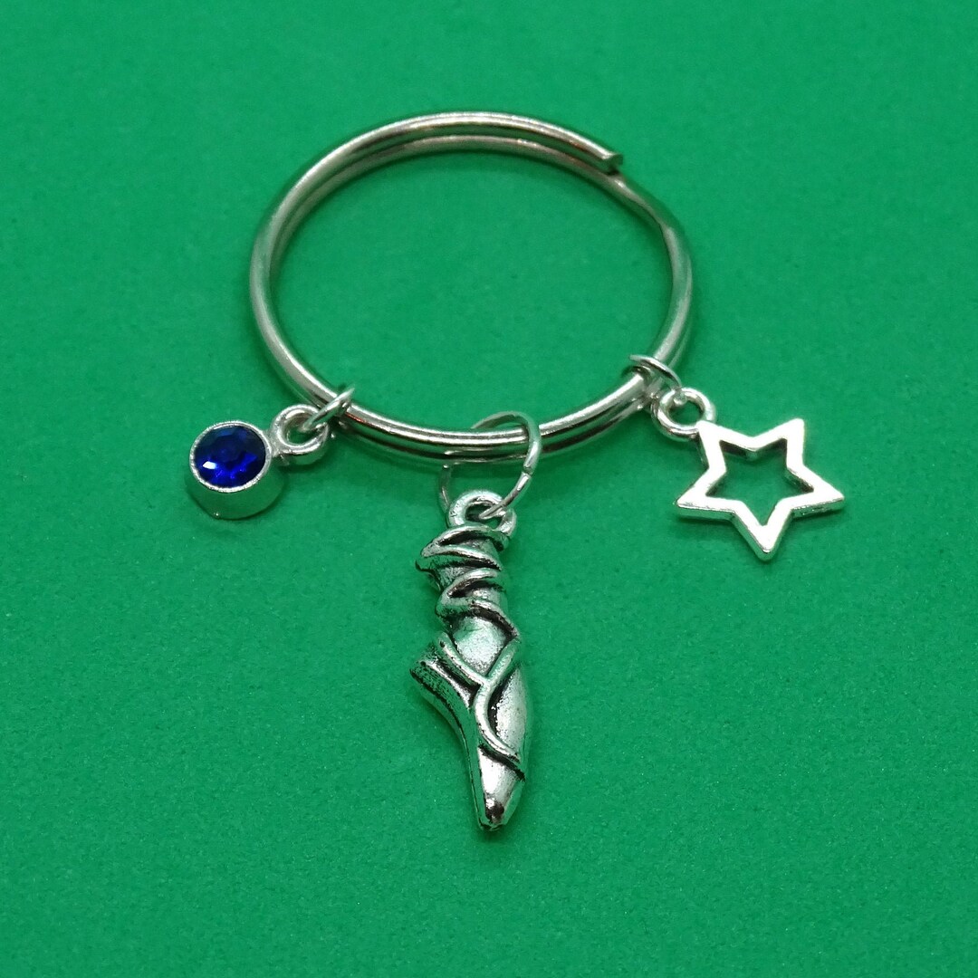Ballet Shoe Birthstone Keyring, Dance Dancer Key Ring, Silver Charm ...