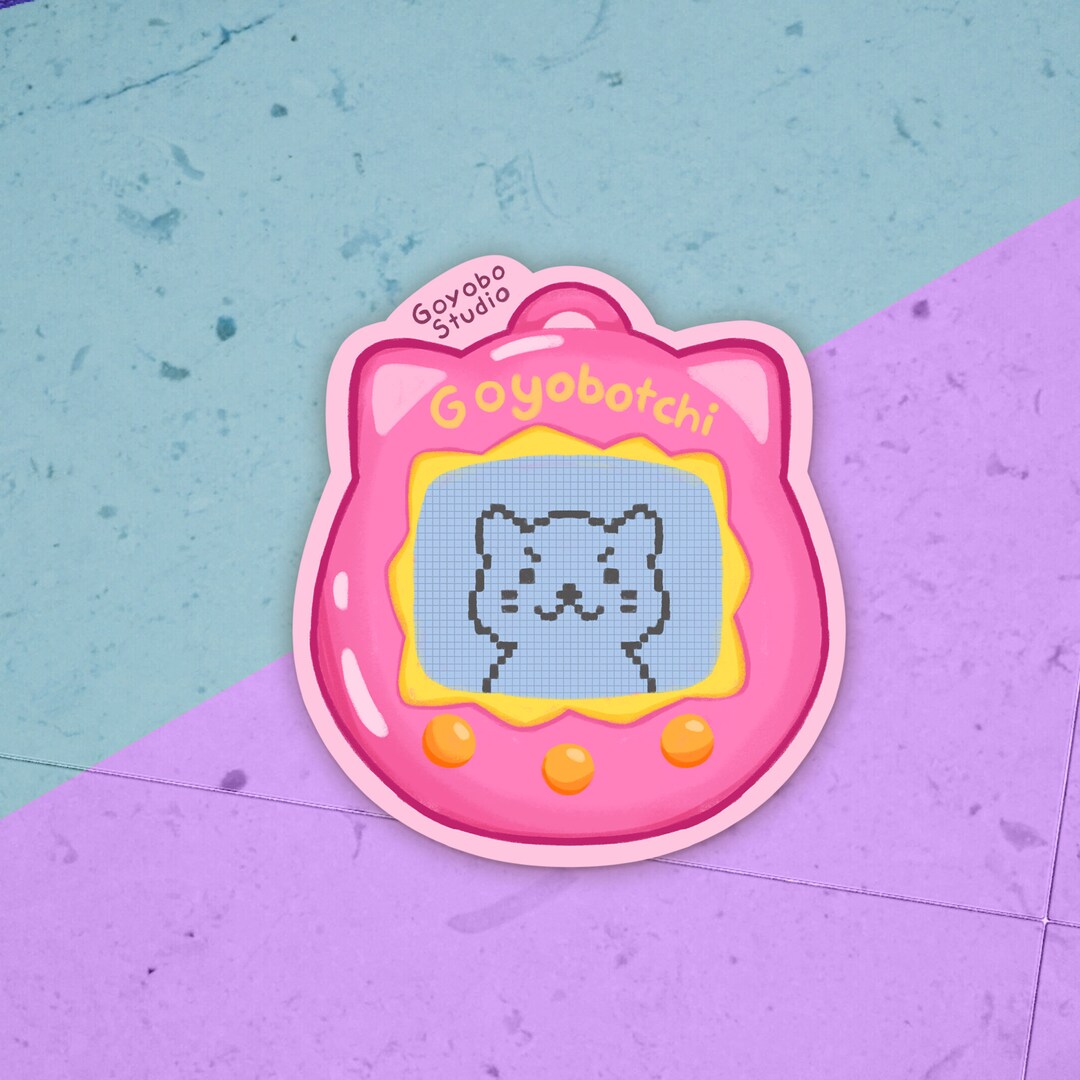 Cat Stickers, Waterproof 90s Themed Tamagotchi Cat - Etsy