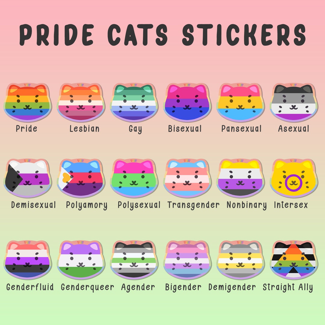 Pride Kitties Waterproof Stickers - Etsy