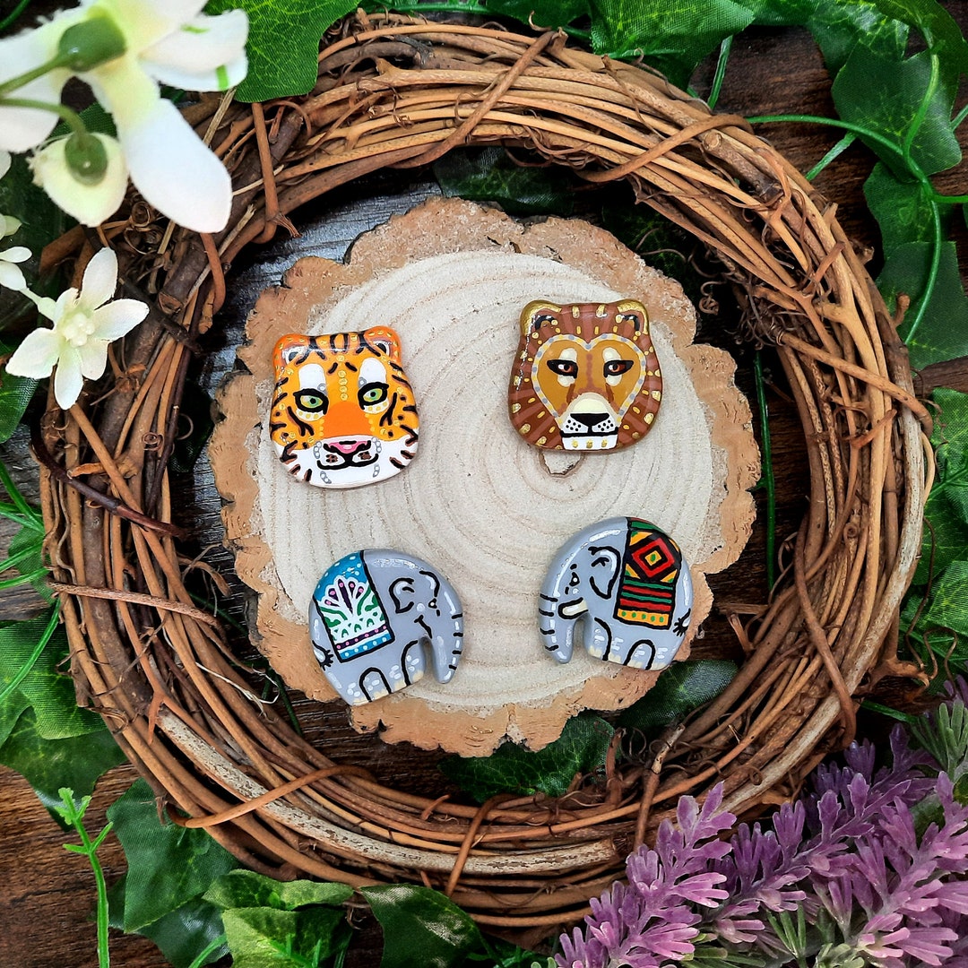 Animal Magnets, Lion Magnet, Tiger Magnet, African Elephant Magnet ...