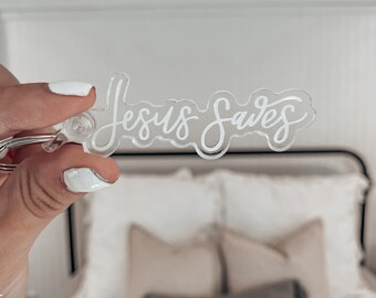 Leather Jesus Keychain - Etsy
