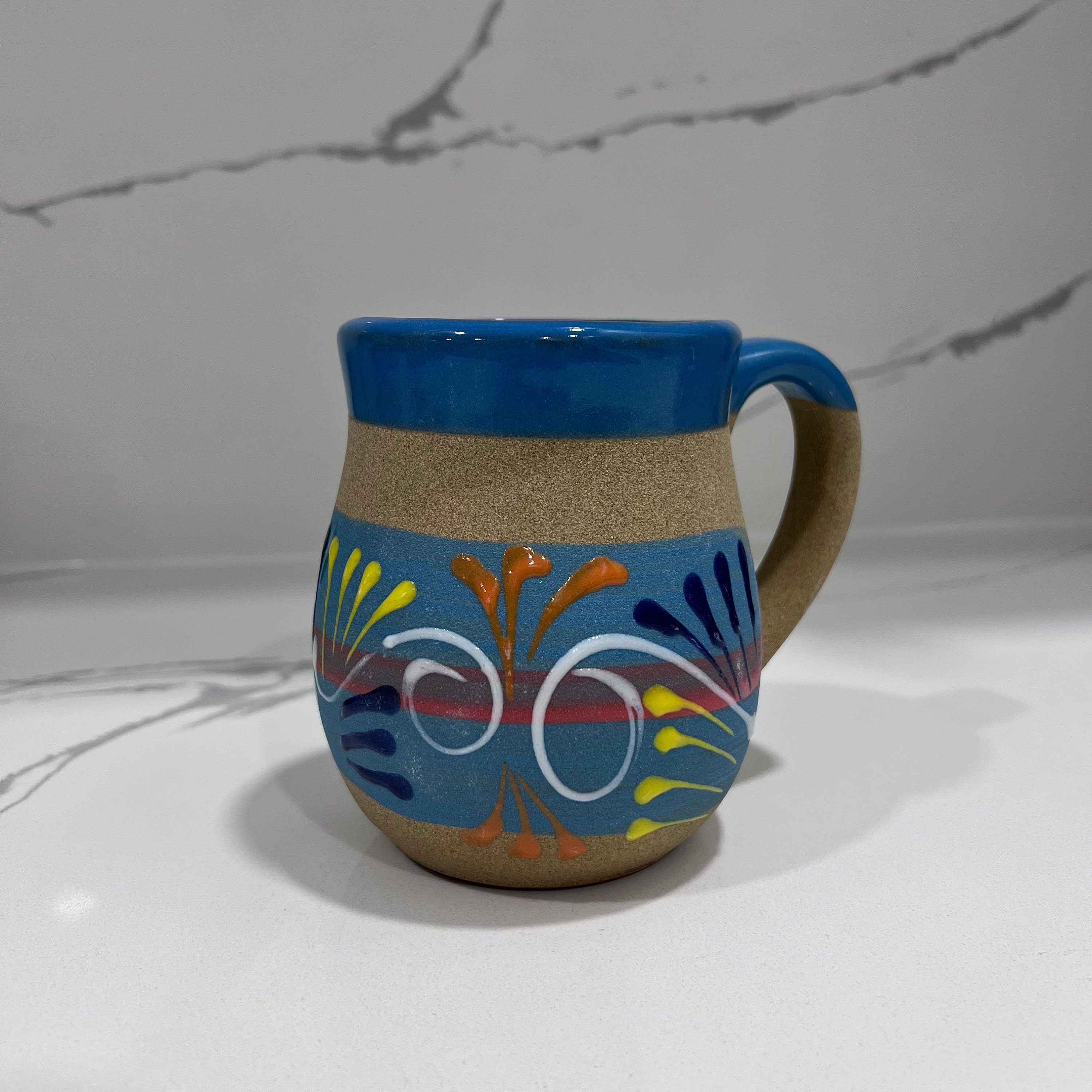Mexican Coffee Mug Hand Painted Clay - Etsy