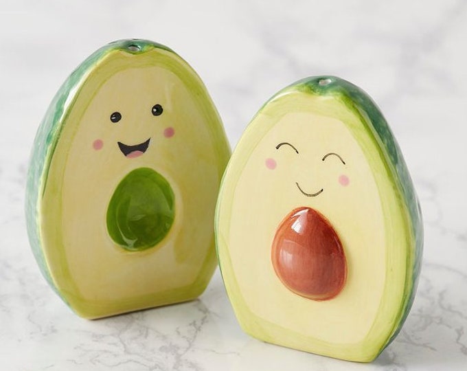 Happy Avocado Ceramic Salt & Pepper Shakers (set) - Etsy