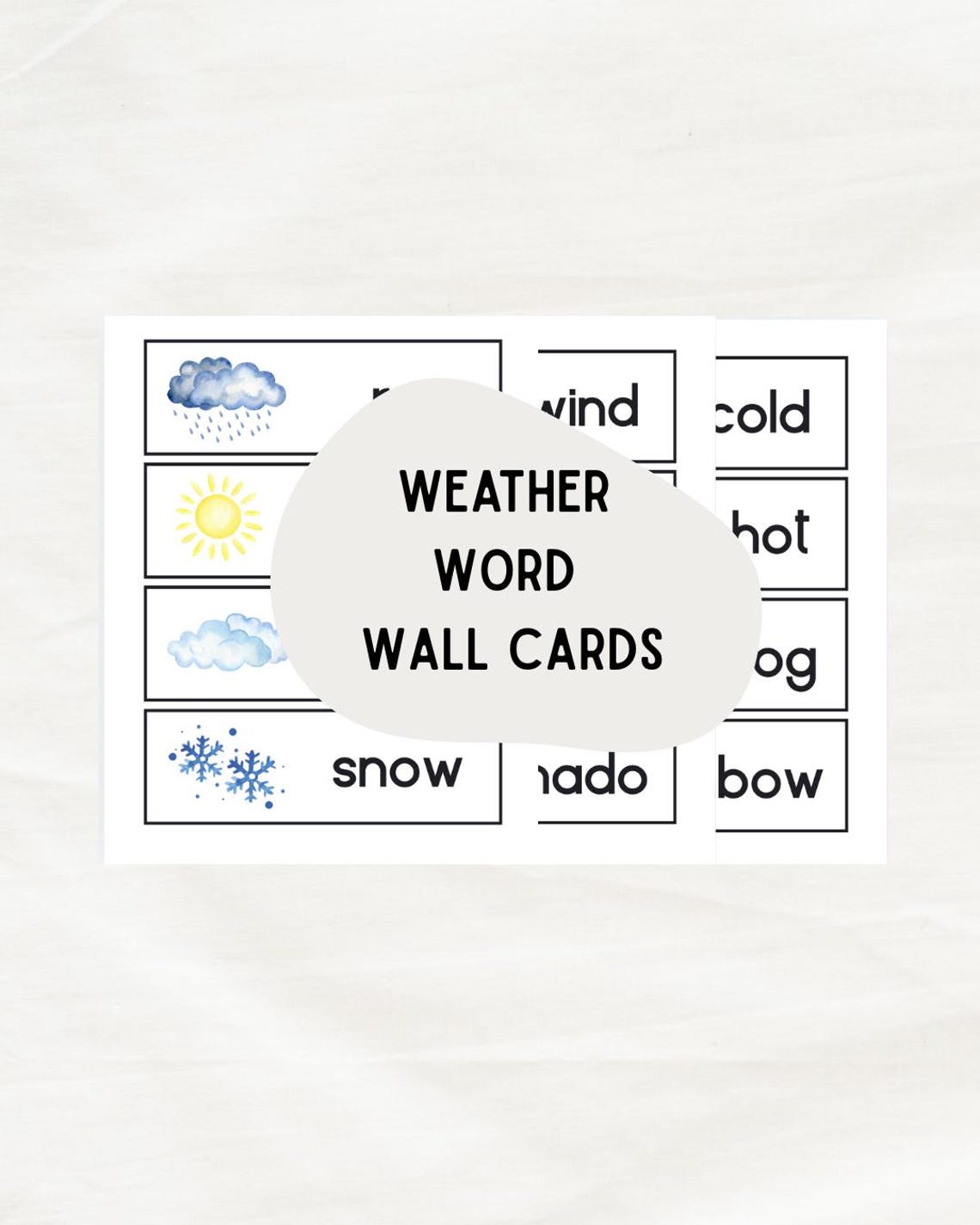 Weather Word Wall Cards - Etsy