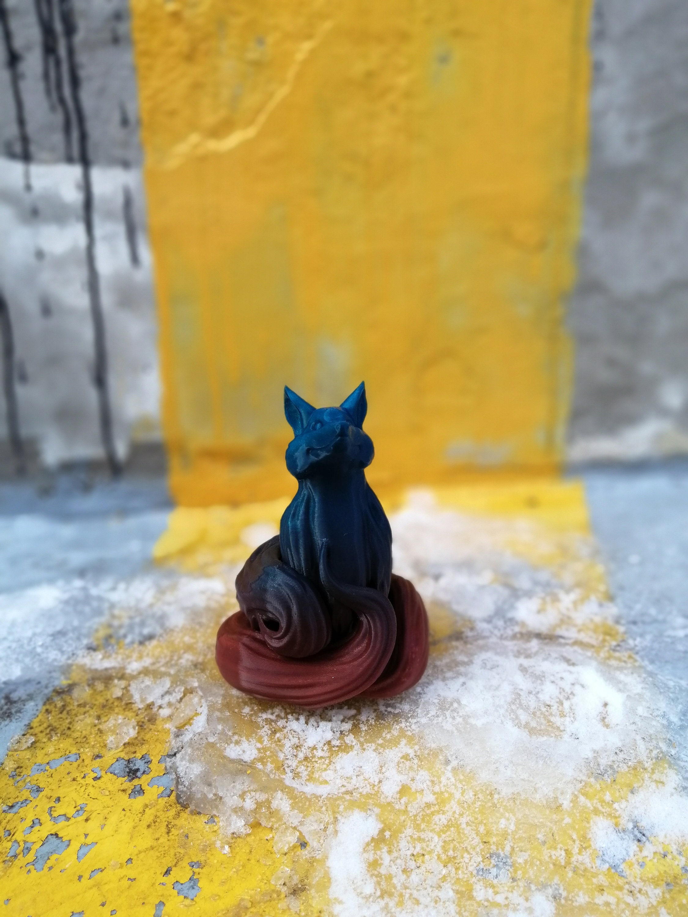 Unique 3D Print Fox. Fire Fox Printed With Flowing Fillament. - Etsy