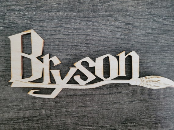 Wizard Broom With Name Wall Decor Customizable | Etsy