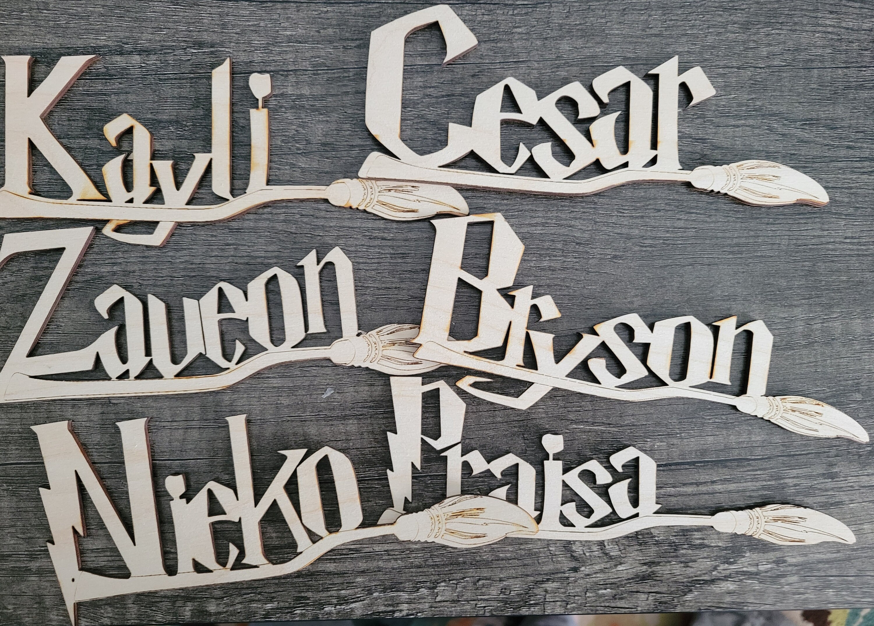 Wizard Broom With Name Wall Decor Customizable - Etsy