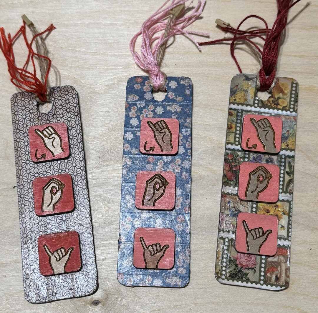 Joy * Letter Tile * ASL * American Sign Language * Bookmark Style ...