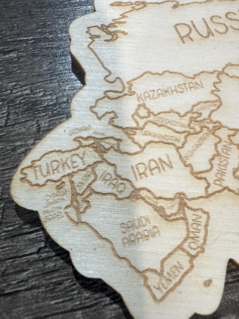 Asia Travel Ornament: Color-your-own Wood Map - Etsy