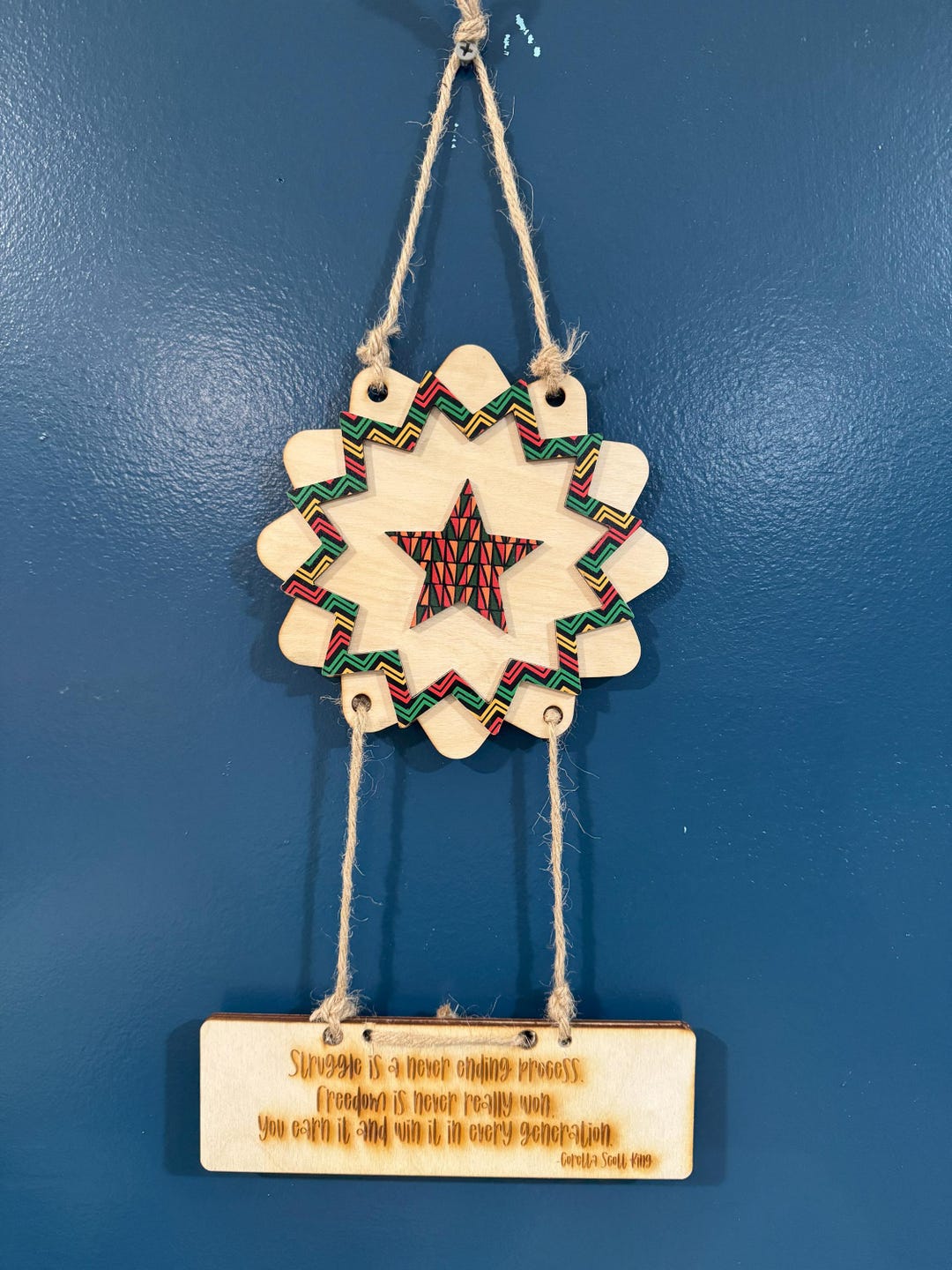 Juneteenth Sign, African Print Star, Black History Wall Decor - Etsy