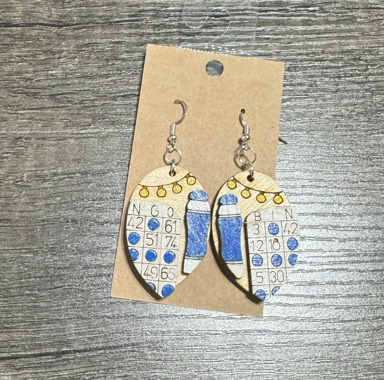 Hand-painted Bingo Card Earrings, Game Night Jewelry - Etsy