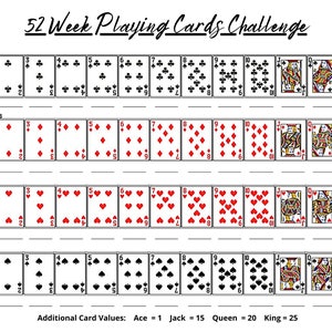 52 Week Playing Card SAVINGS Challenge - Etsy