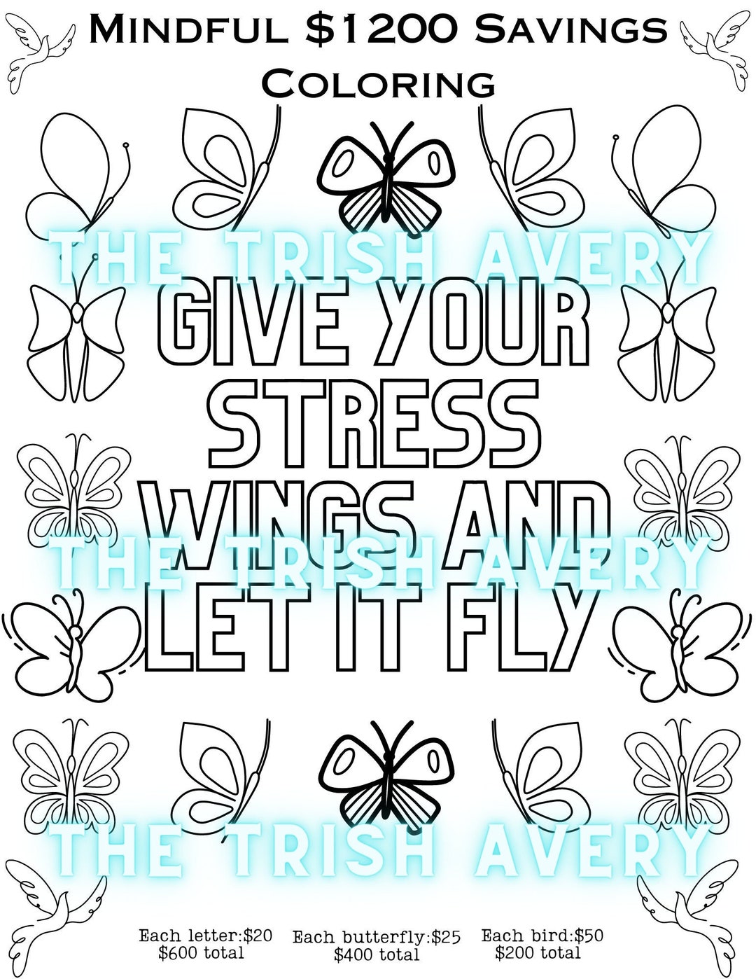 Savings/sinking Funds Tracker Page - Mindfulness Coloring 1200.00 ...