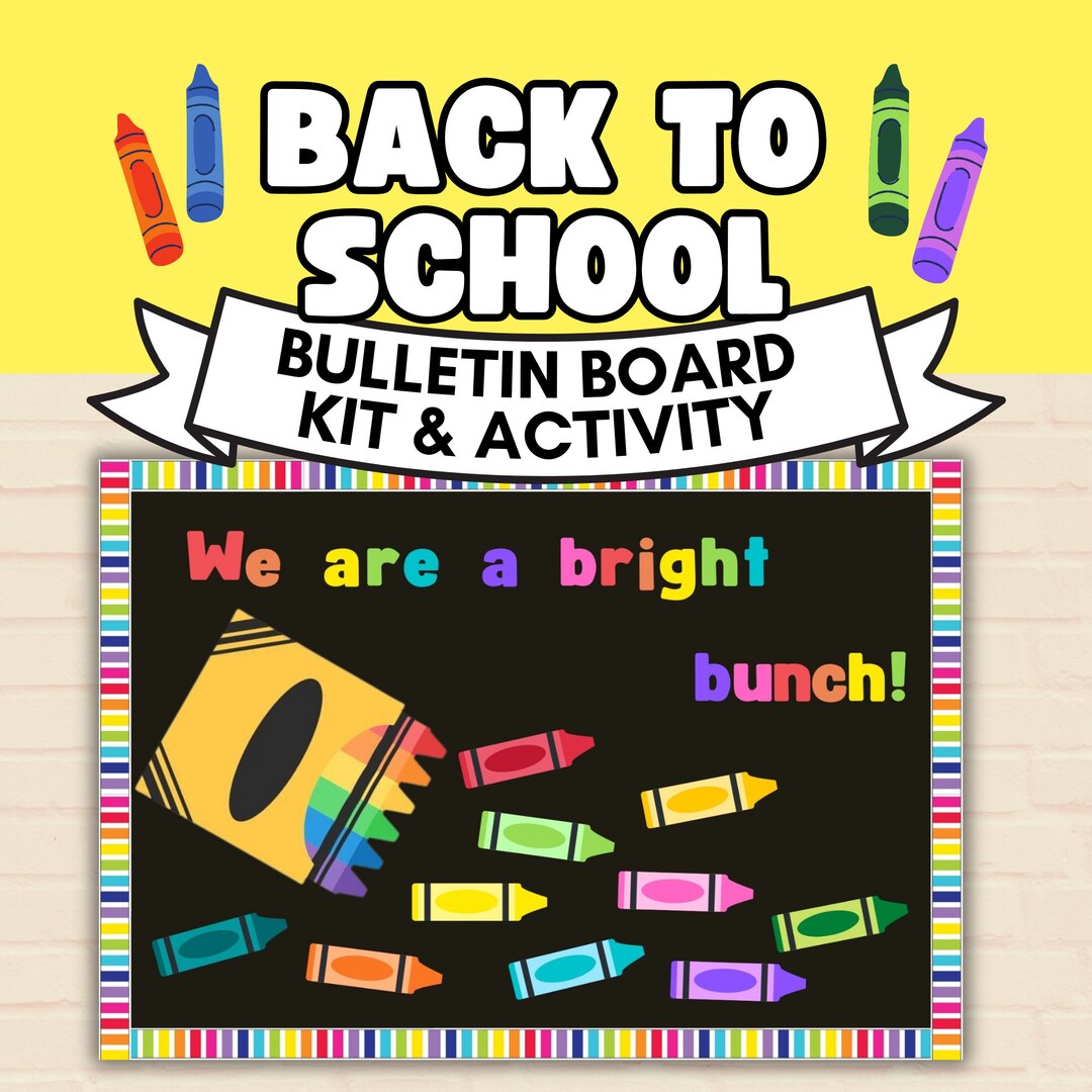 Bright Bunch Bulletin Board Kit | Name Labels | Crayon | Back to School ...