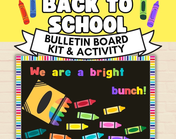 Crayon Back to School Bulletin Board & Name Tags Classroom Decor - Etsy ...