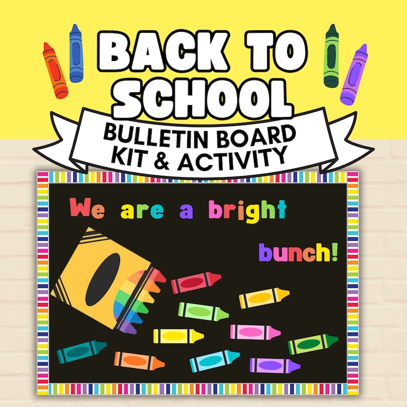 Bright Bunch Bulletin Board Kit | Name Labels | Crayon | Back to School ...