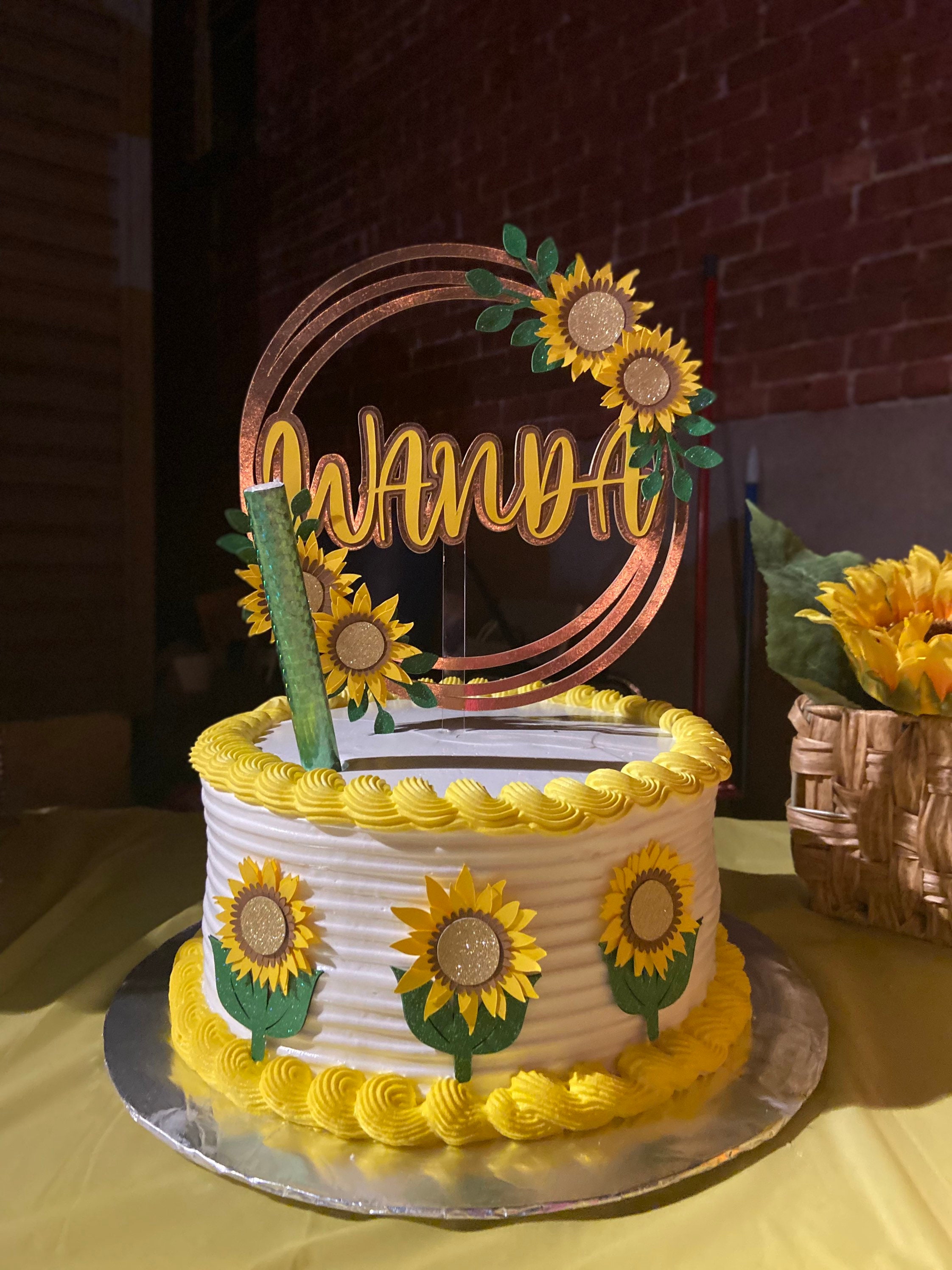 Sunflower Cake Topper - Etsy