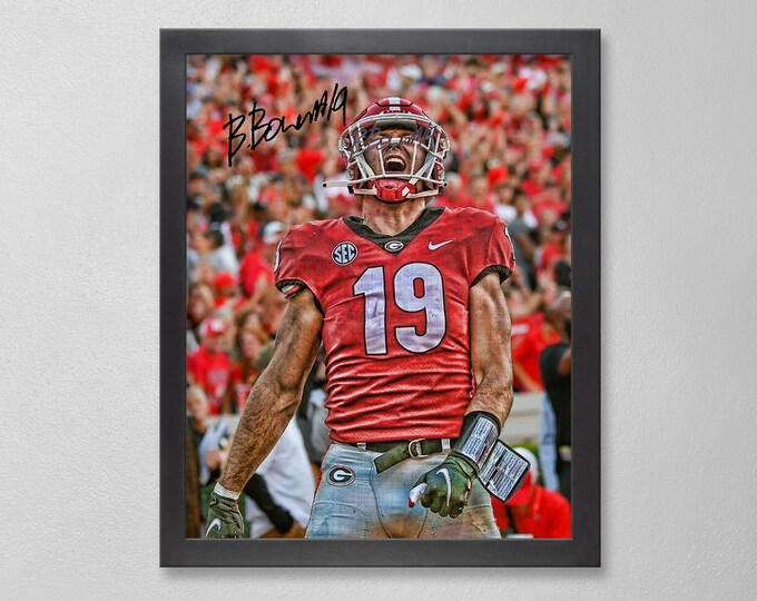 Georgia Football Player Bowers in Various Plays in a Collage - Etsy