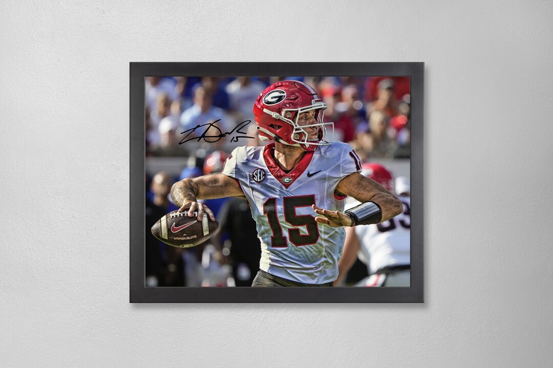 Carson Beck Georgia Bulldogs Poster Art Autographed NCAA 4x6, 5x7, 8x10 ...
