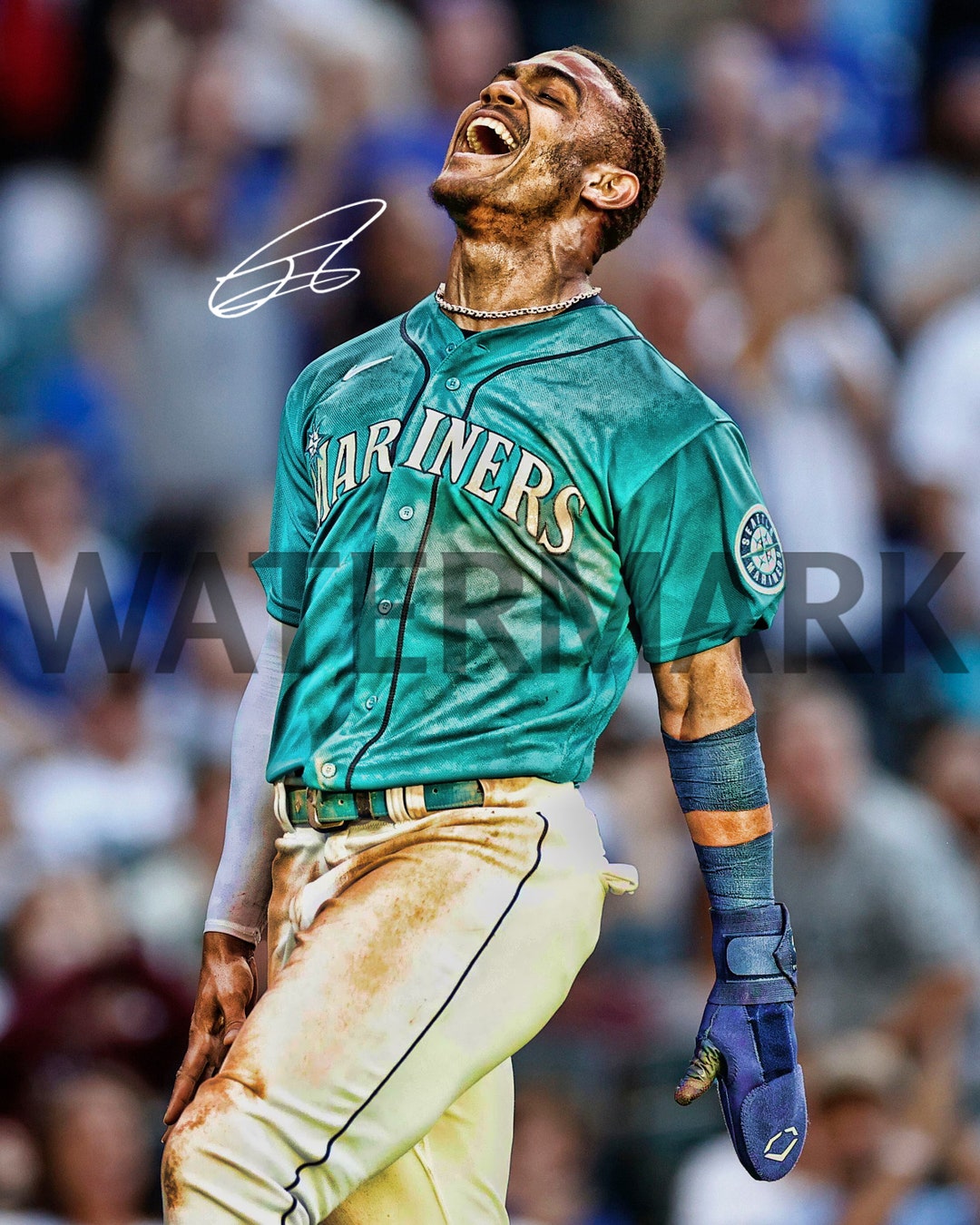 Julio Rodríguez Seattle Mariners Poster Art Autographed MLB 4x6, 5x7 ...