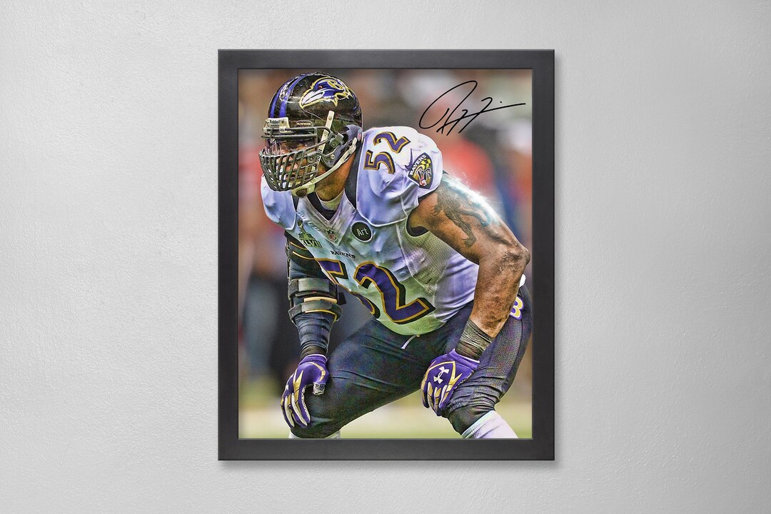 Ray Lewis Baltimore Ravens Poster Art Autographed NFL 4x6, 5x7, 8x10 ...