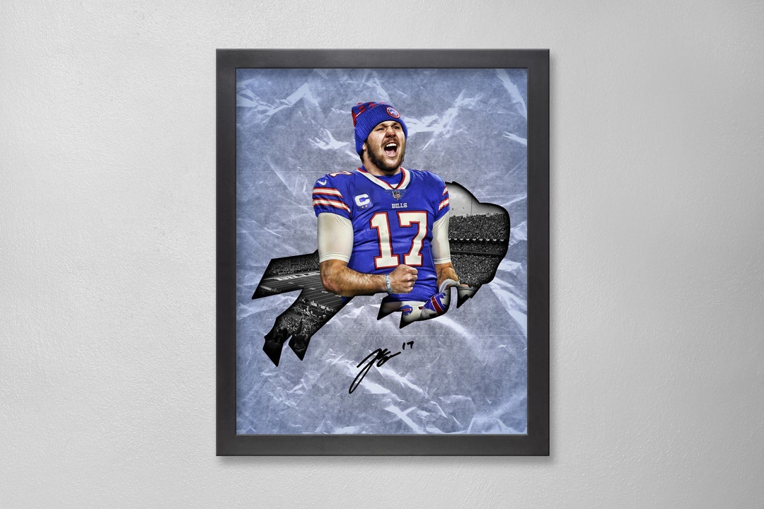 Josh Allen Buffalo Bills Poster Art Autographed NFL 4x6, 5x7, 8x10 ...