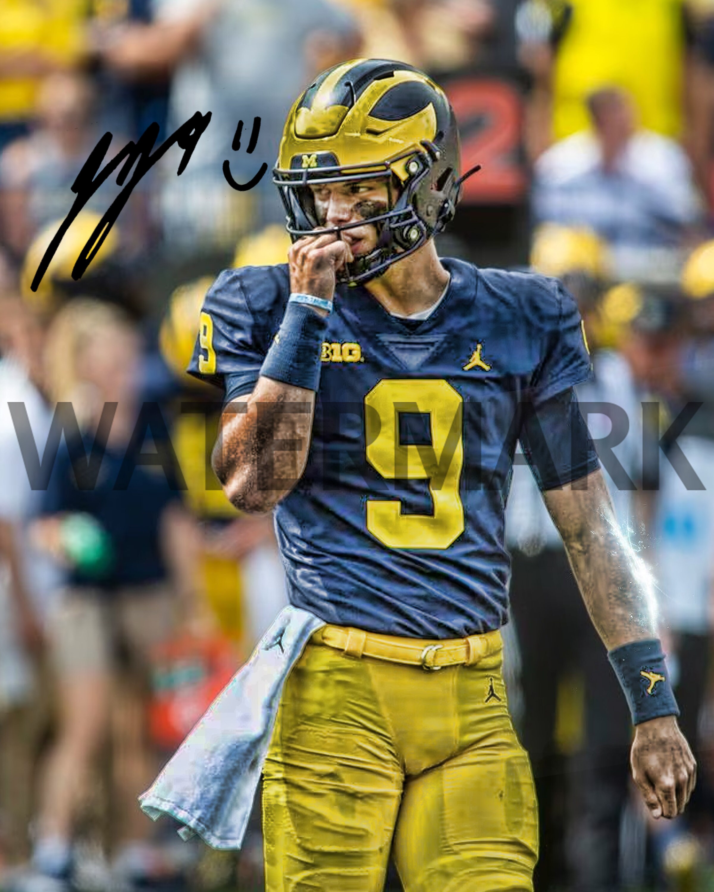 JJ Mccarthy Michigan Wolverines Poster Art Autographed NCAA 4x6, 5x7 ...