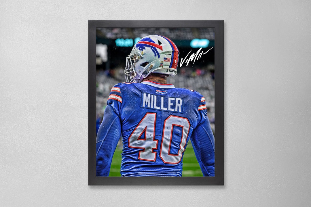 Von Miller Buffalo Bills Poster Art Autographed NFL 4x6, 5x7, 8x10 ...