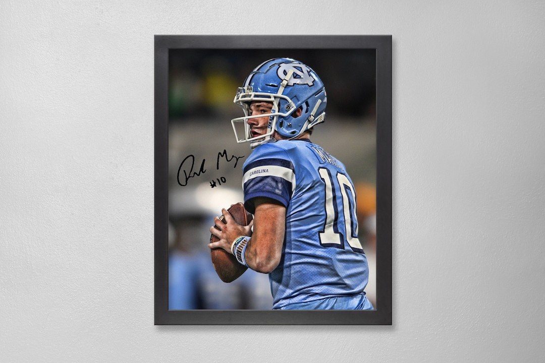 Drake Maye North Carolina Tar Heels Poster Art Autographed NCAA 4x6 ...