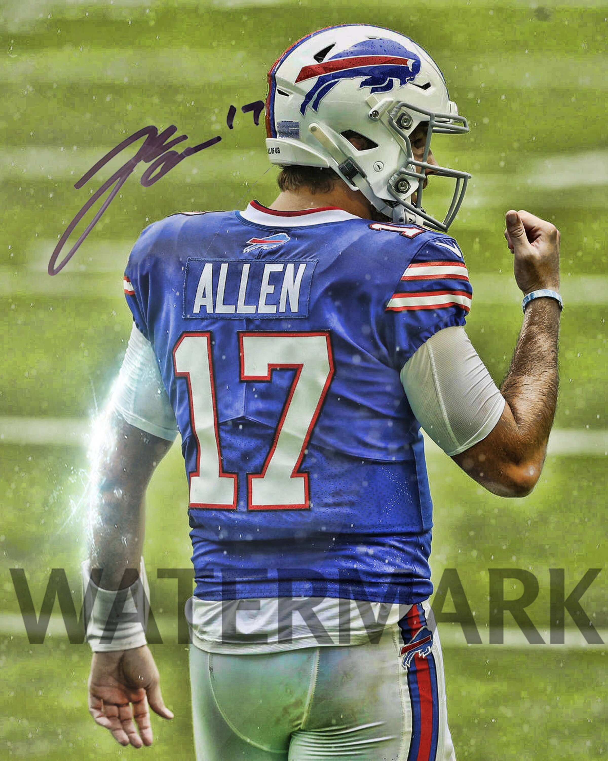 Josh Allen Buffalo Bills Poster Art Autographed NFL 4x6, 5x7, 8x10 ...