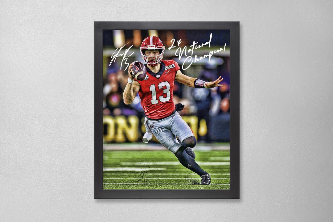 Stetson Bennett Georgia Bulldogs Poster Art Autographed NCAA 4x6, 5x7 ...