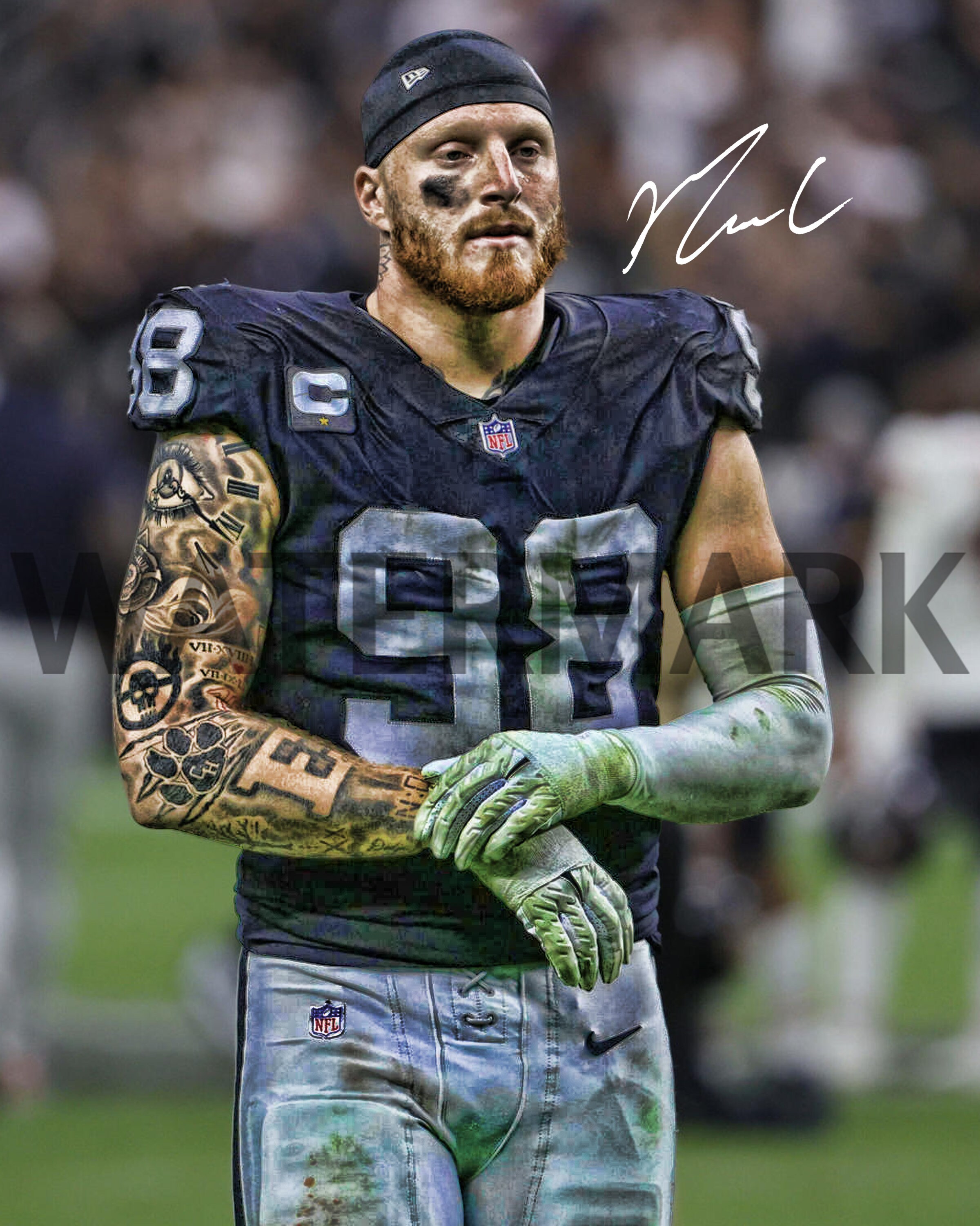 Maxx Crosby Las Vegas Raiders Poster Art Autographed NFL 4x6 - Etsy