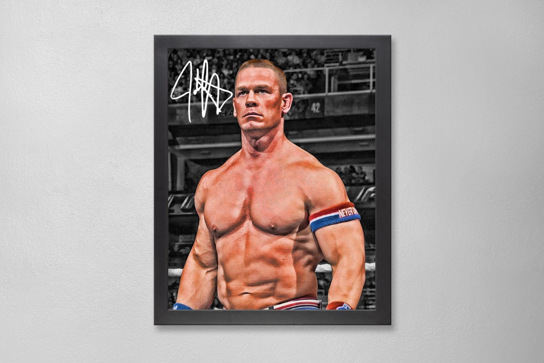 WWE John Cena Poster Art Autographed 4x6, 5x7, 8x10, 9x12, 11x14, 16x20 ...
