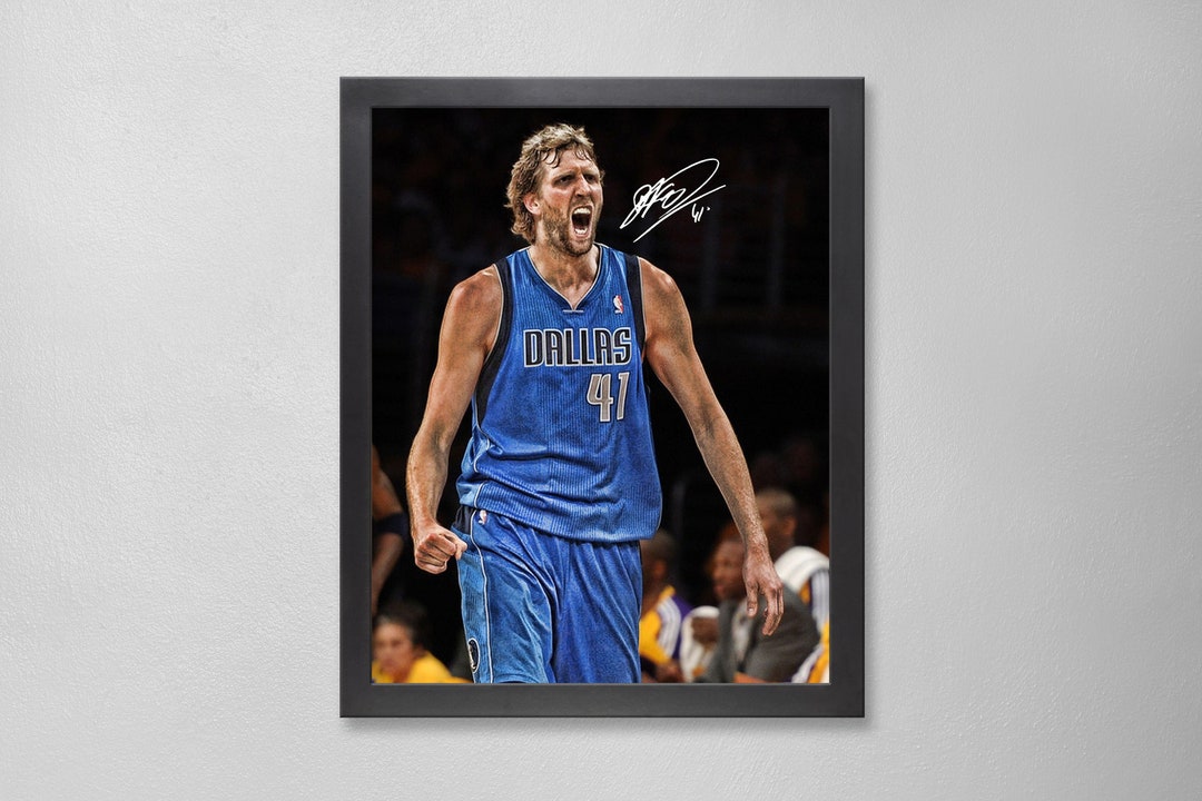 Dirk Nowitzki Dallas Mavericks Poster Art Autographed NBA 4x6, 5x7 ...