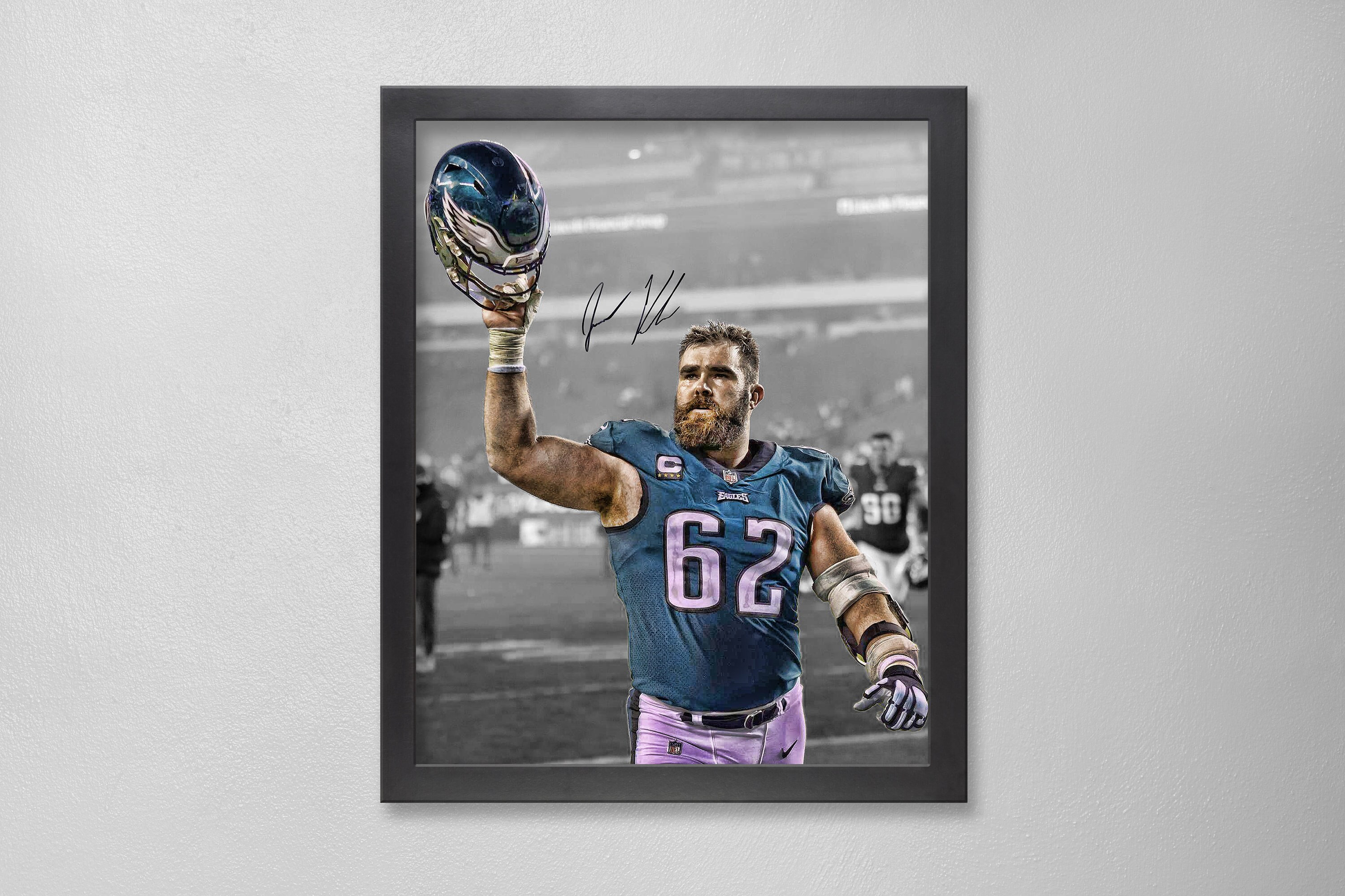 Jason Kelce Philadelphia Eagles Poster Art Autographed NFL 4x6, 5x7 ...