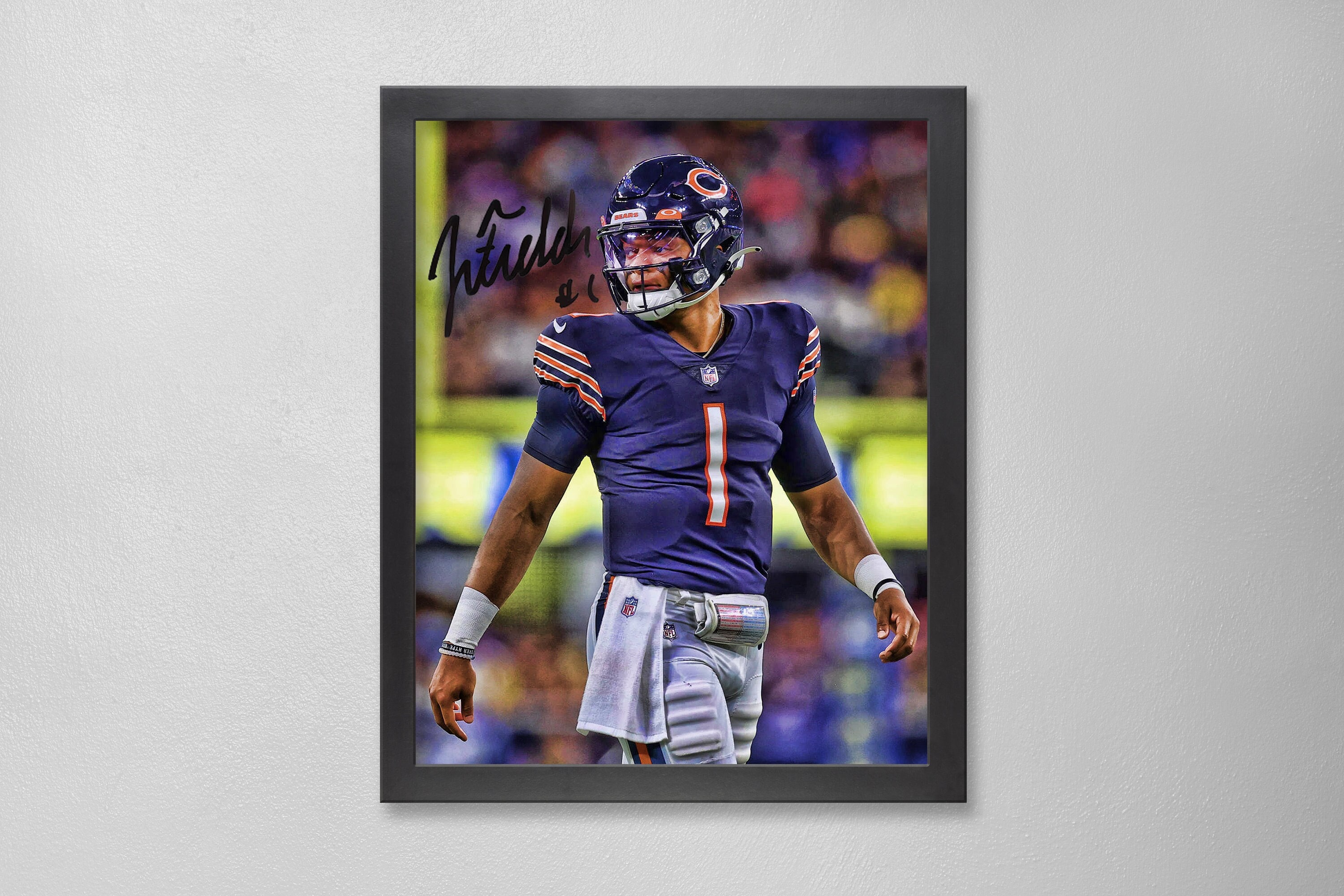 Justin Fields Chicago Bears Poster Art Autographed NFL 4x6, 5x7, 8x10 ...