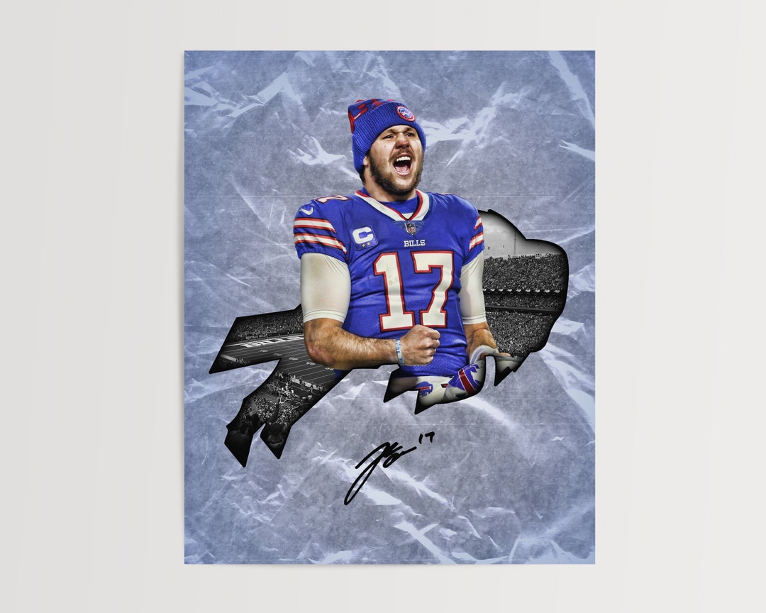 Josh Allen Buffalo Bills NFL Digital Print Autographed RP Poster Art ...
