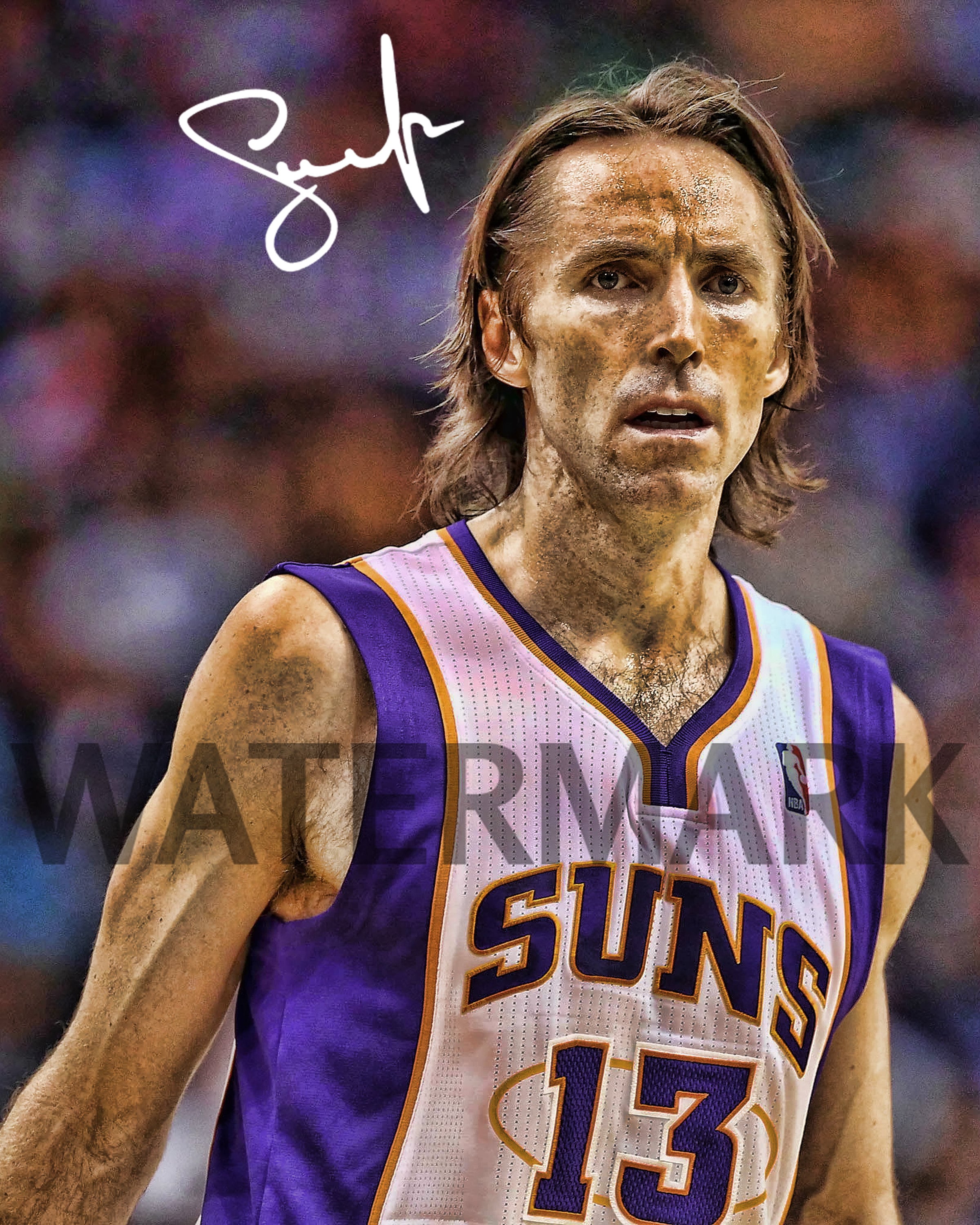 Steve Nash Phoenix Suns Poster Art Autographed NBA 4x6, 5x7, 8x10, 9x12 ...