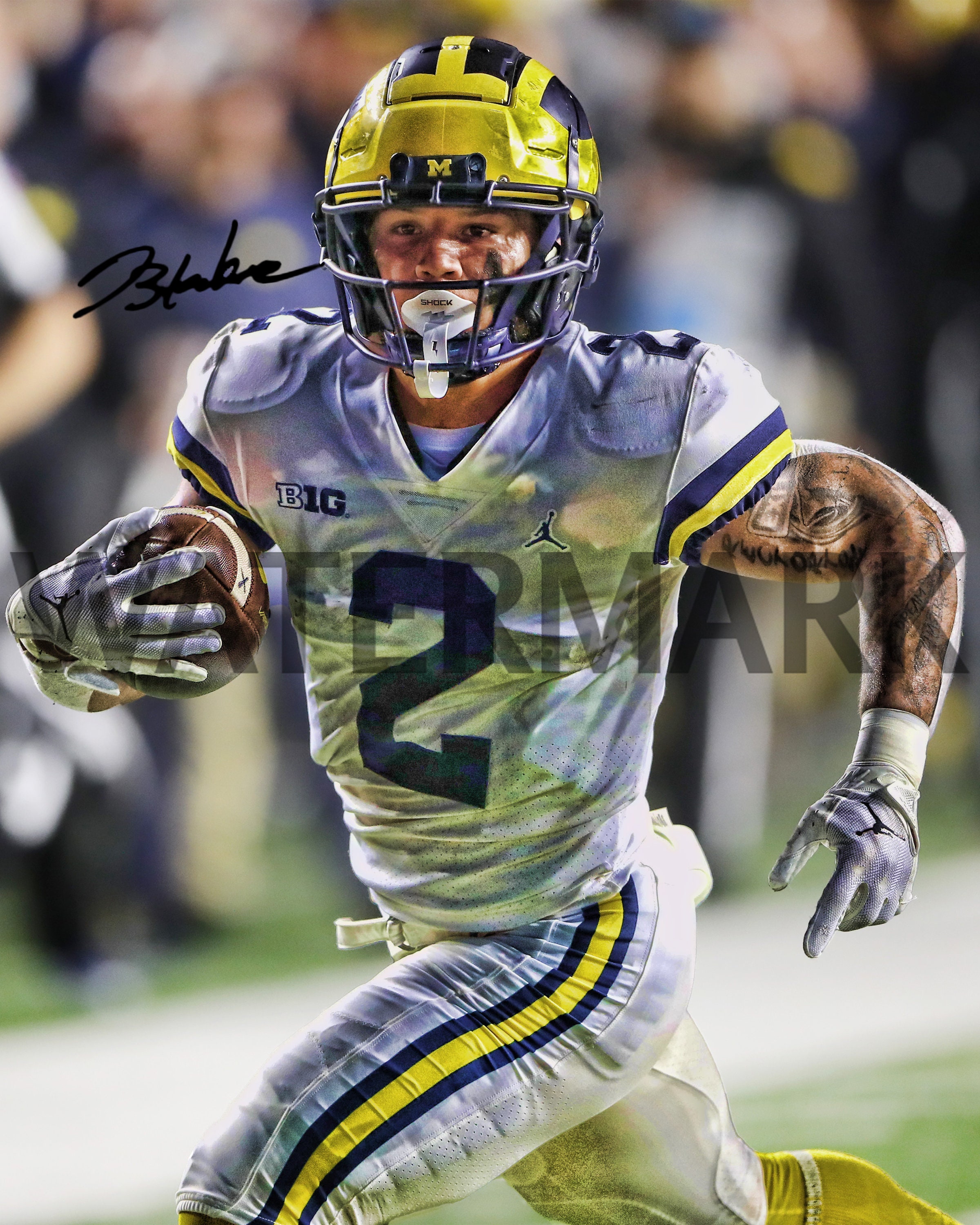 Blake Corum Michigan Wolverines Poster Art Autographed NCAA 4x6, 5x7 ...