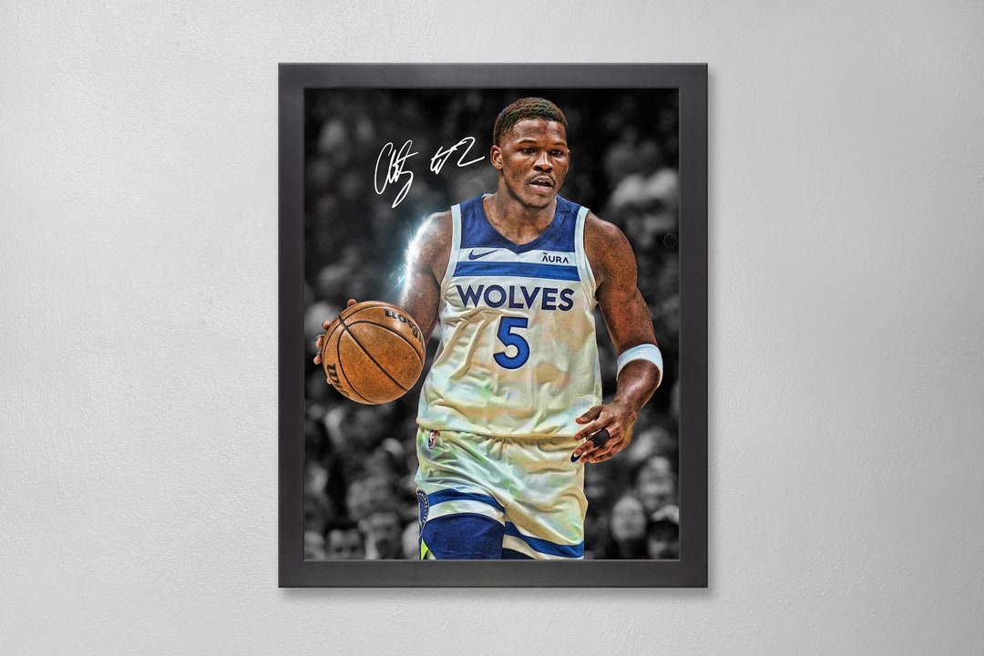 Anthony Edwards Minnesota Timberwolves Poster Art Autographed NBA 4x6 ...
