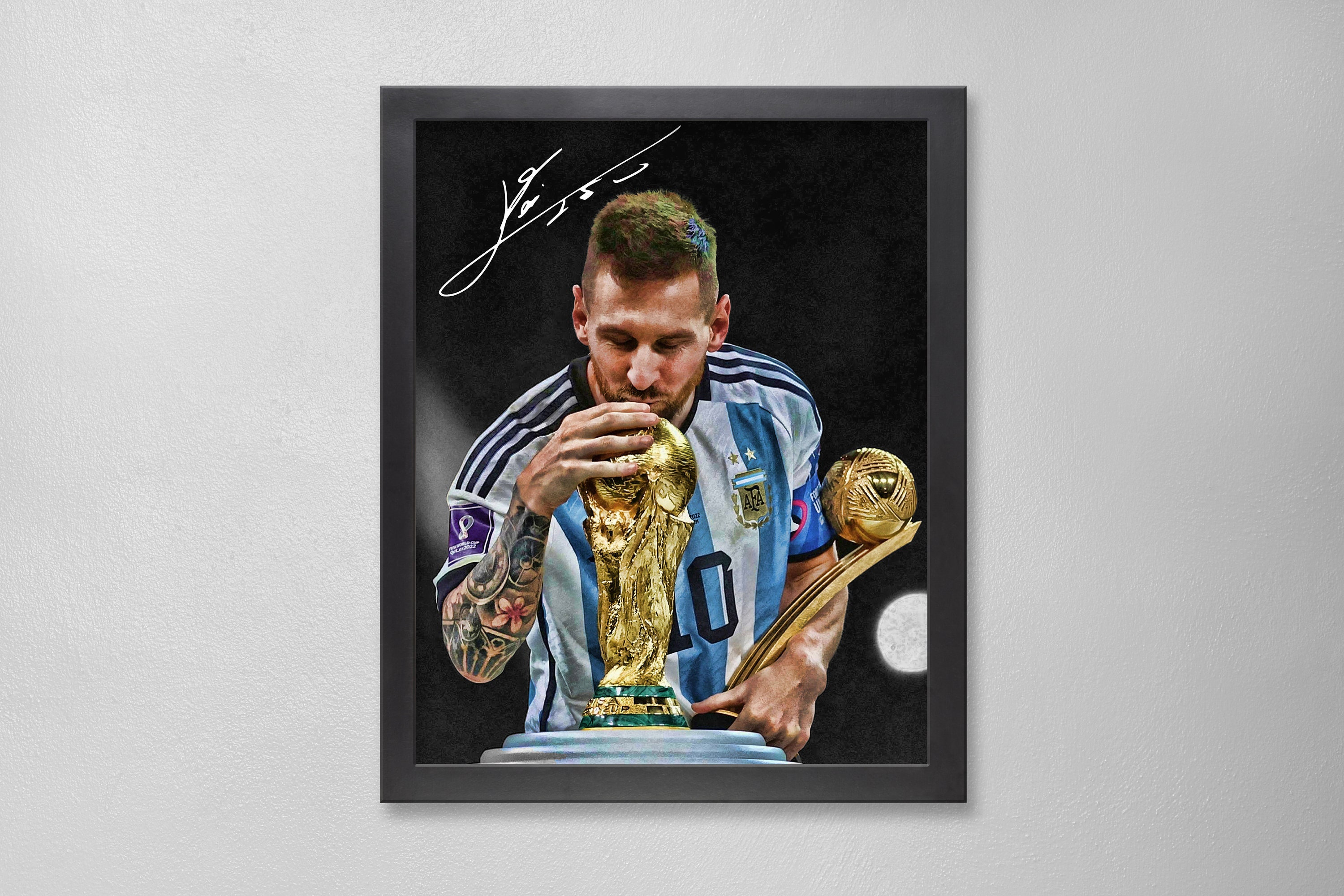 Lionel Messi Argentina World Cup Poster Art Autographed 4x6, 5x7, 8x10 ...
