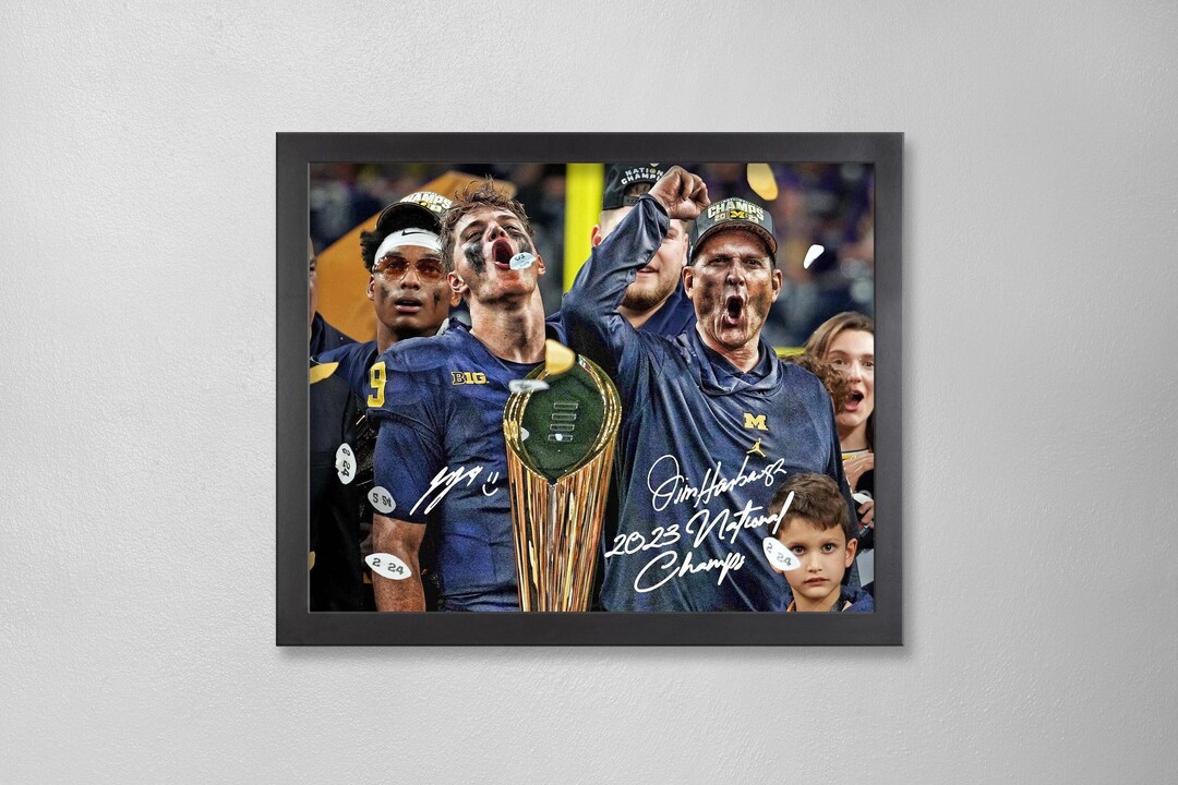 JJ Mccarthy and Jim Harbaugh Michigan Wolverines National Champions ...